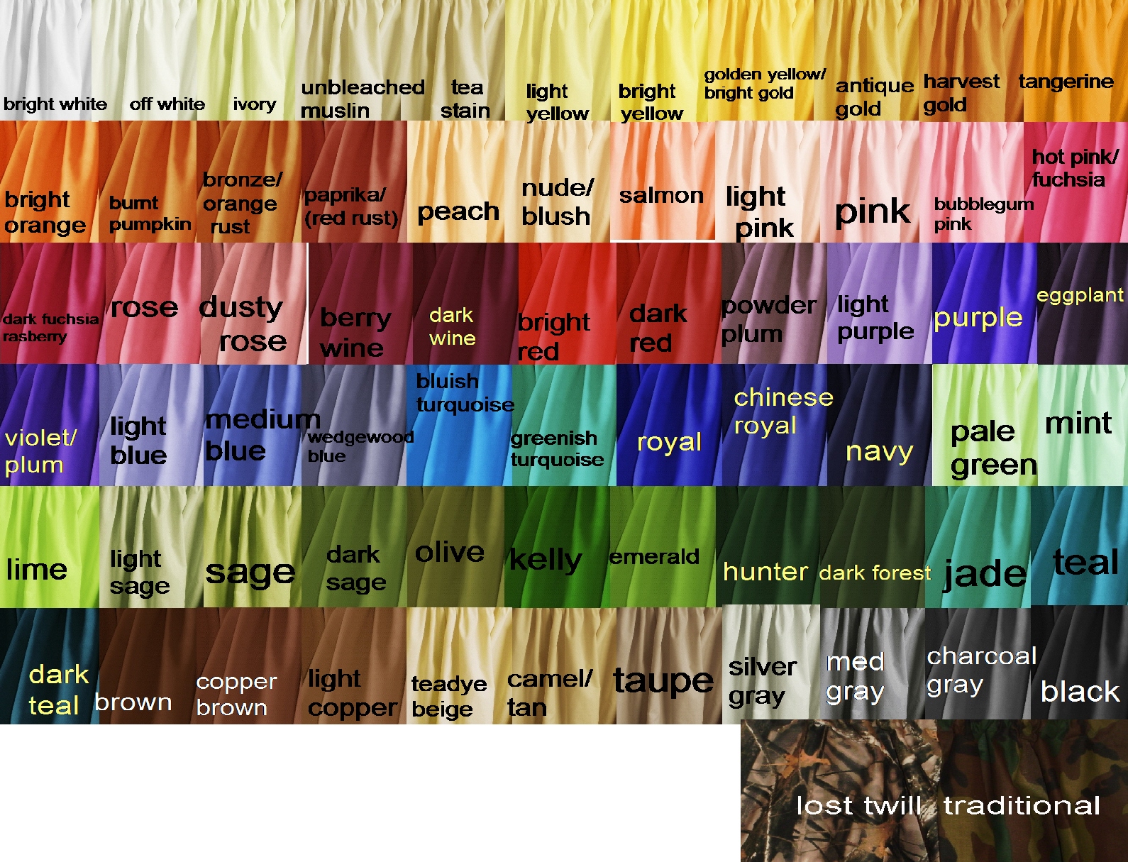 Solid Colored Dust ruffle Extra Long Drop