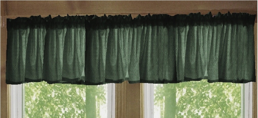 Solid Dark Forest Green Window Valance