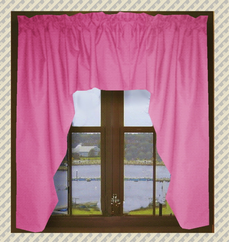 Solid Hot Pink Fuchsia Swag Window Valance