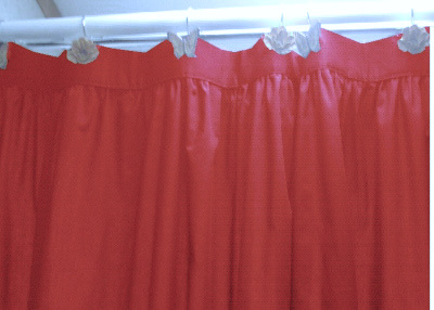 Solid Red Cotton Fabric Shower Curtain