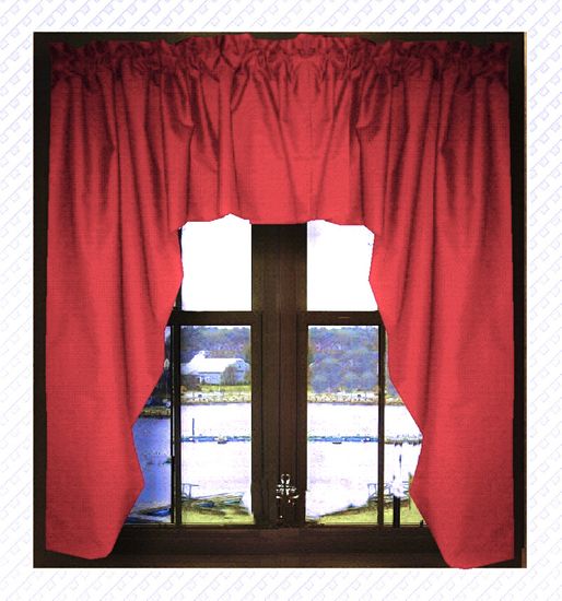 Solid Red Swag Window Valance
