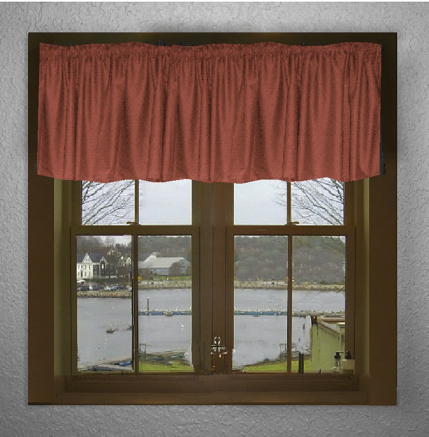 Solid Rust Colored Cotton Window Valance