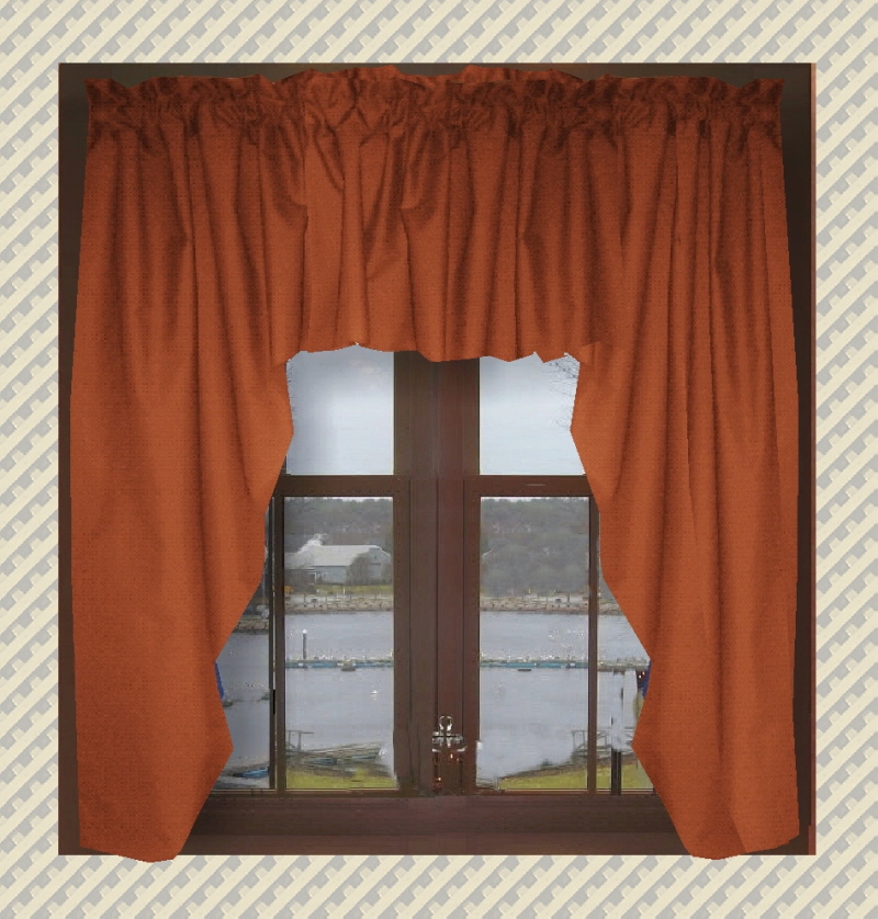 Solid Rust Colored Swag Window Valance