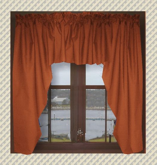 Solid Rust Colored Swag Window Valance