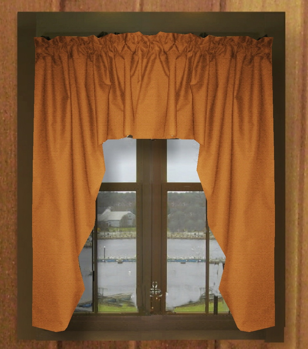 Solid Rust Colored Swag Window Valance