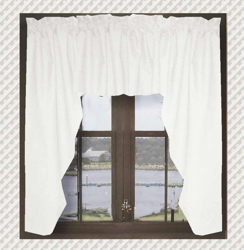 Solid White or Ivory Swag Window Valance