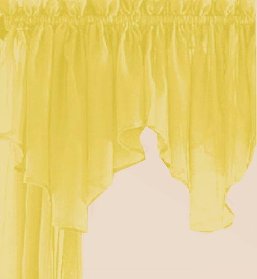 Yellow Sheer Ascot V Shaped Valance