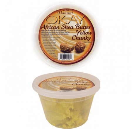 Okay African Shea Butter Yellow Chunky 10 oz