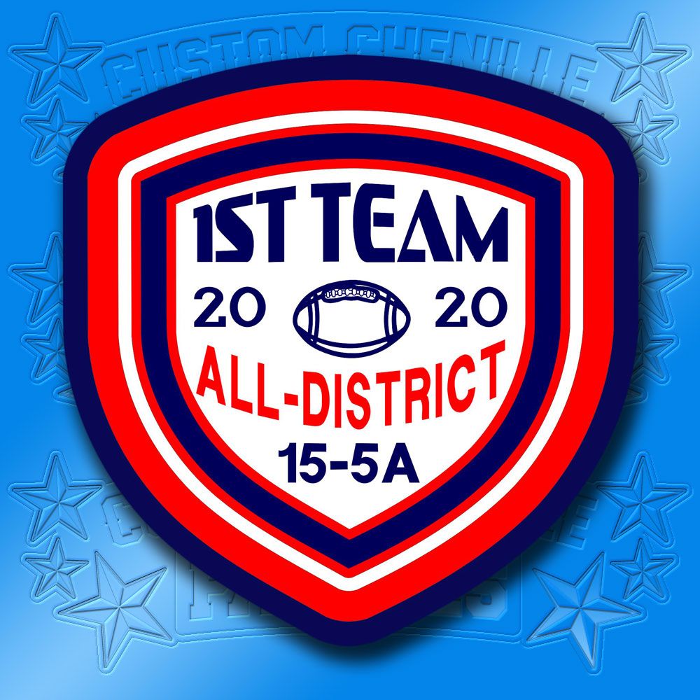 1st Team All-District Football Chenille and Embroidery Patches ...
