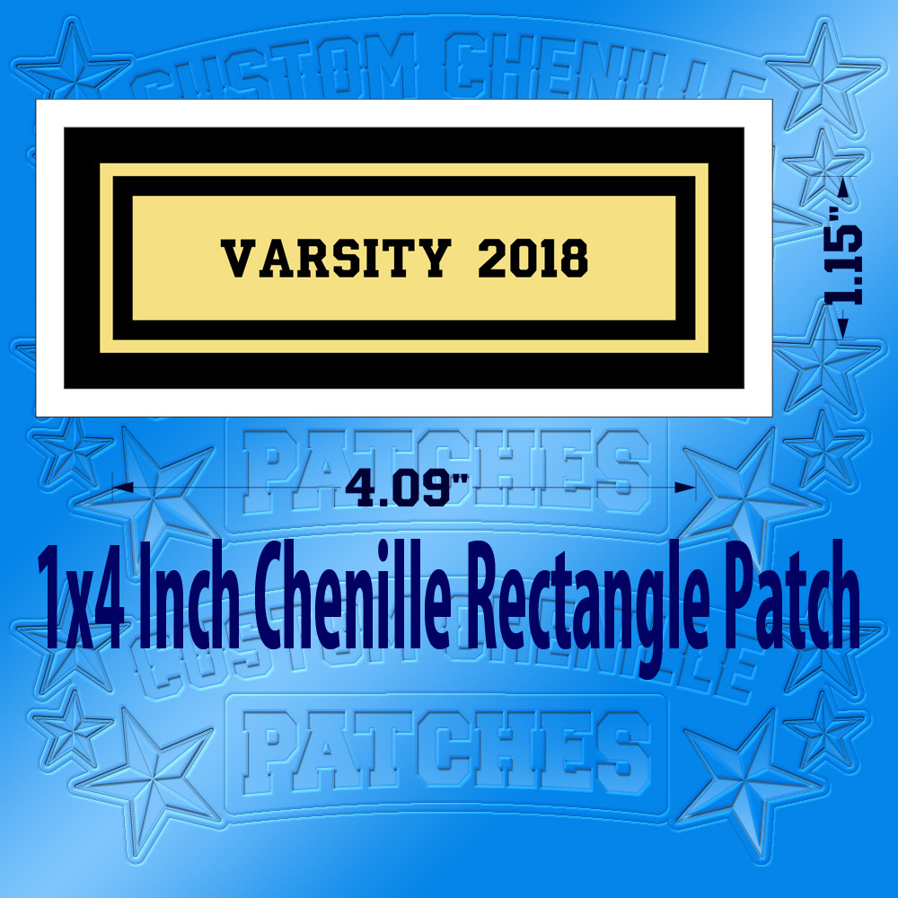 1x4 Inch Chenille Rectangle Patch from CustomChenillePatches.com