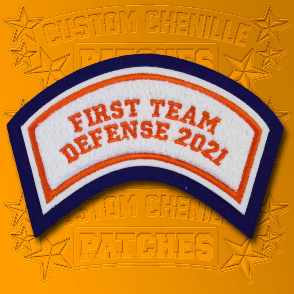 2x4 Inch Arched Chenille Rectangle Patch from CustomChenillePatches.com