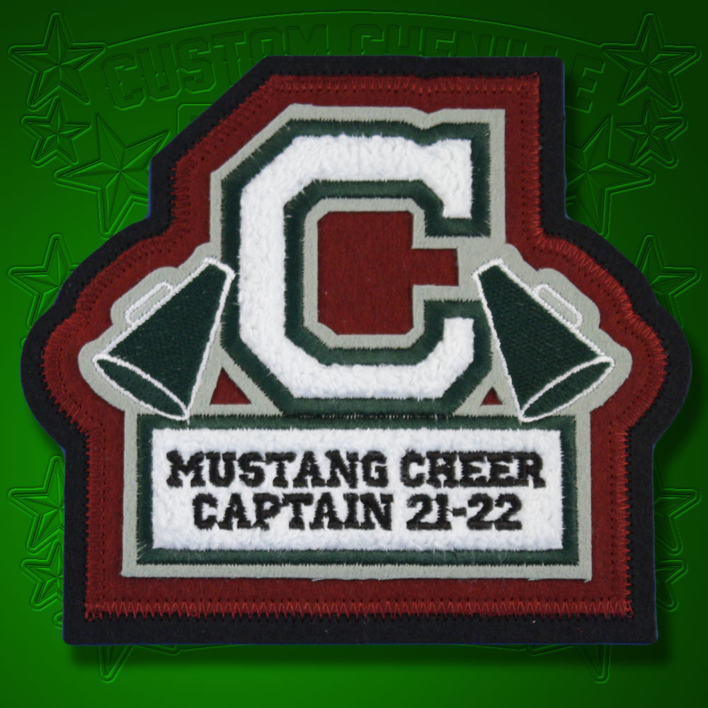Cheerleading Chenille Captain Patch with Embroidered Megaphones for a ...