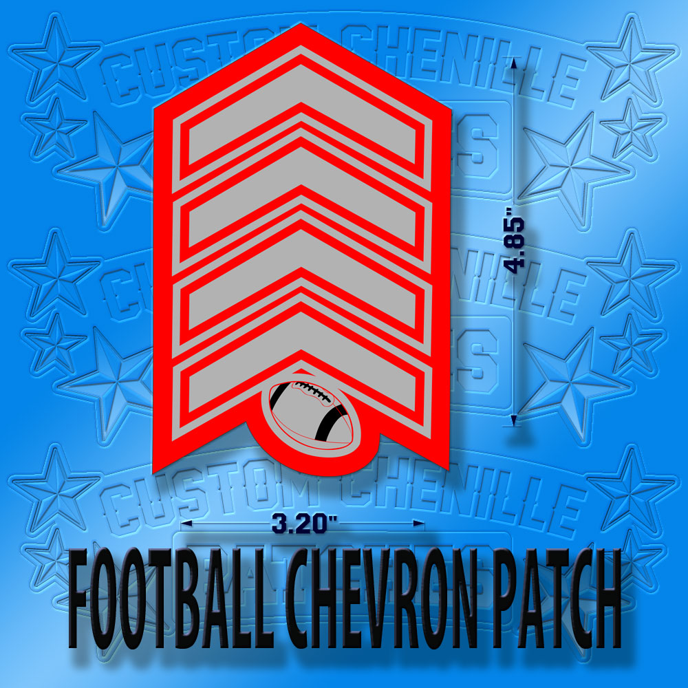 Football Chevron Patch from CustomChenillePatches.com