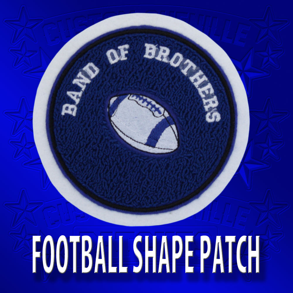 Chenille Football Shape Patch: 8 different Shape in one patch!