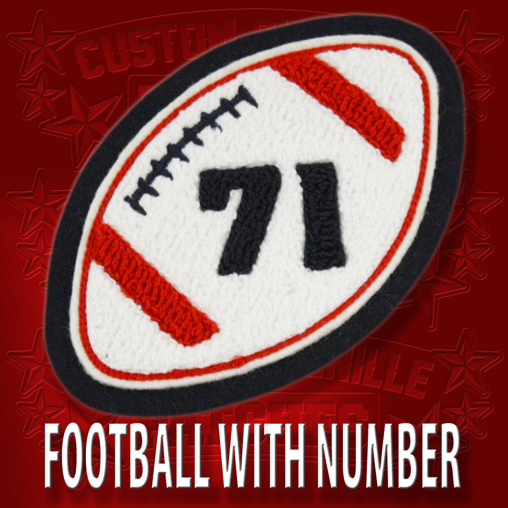 CHENILLE FOOTBALL AND NUMBER