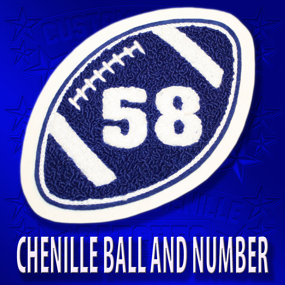 CHENILLE FOOTBALL AND NUMBER