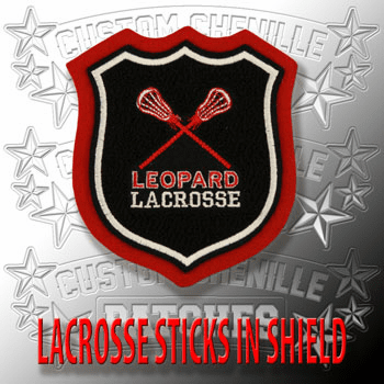 Chenille Letterman Jacket Patches for Lacrosse