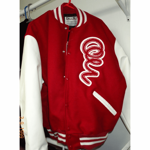Leather Set-in Sleeved Letter Jacket