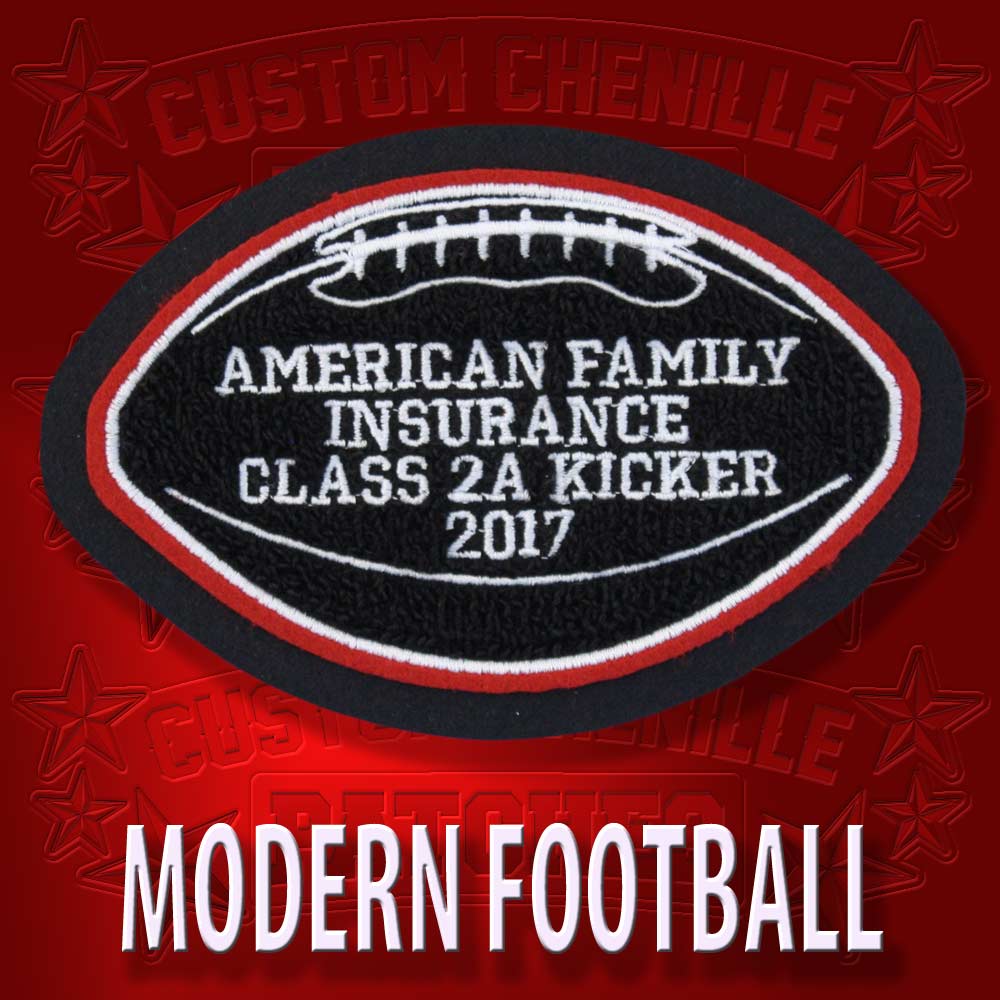 Modern Football Chenille and Embroidery Patch for your varsity jacket