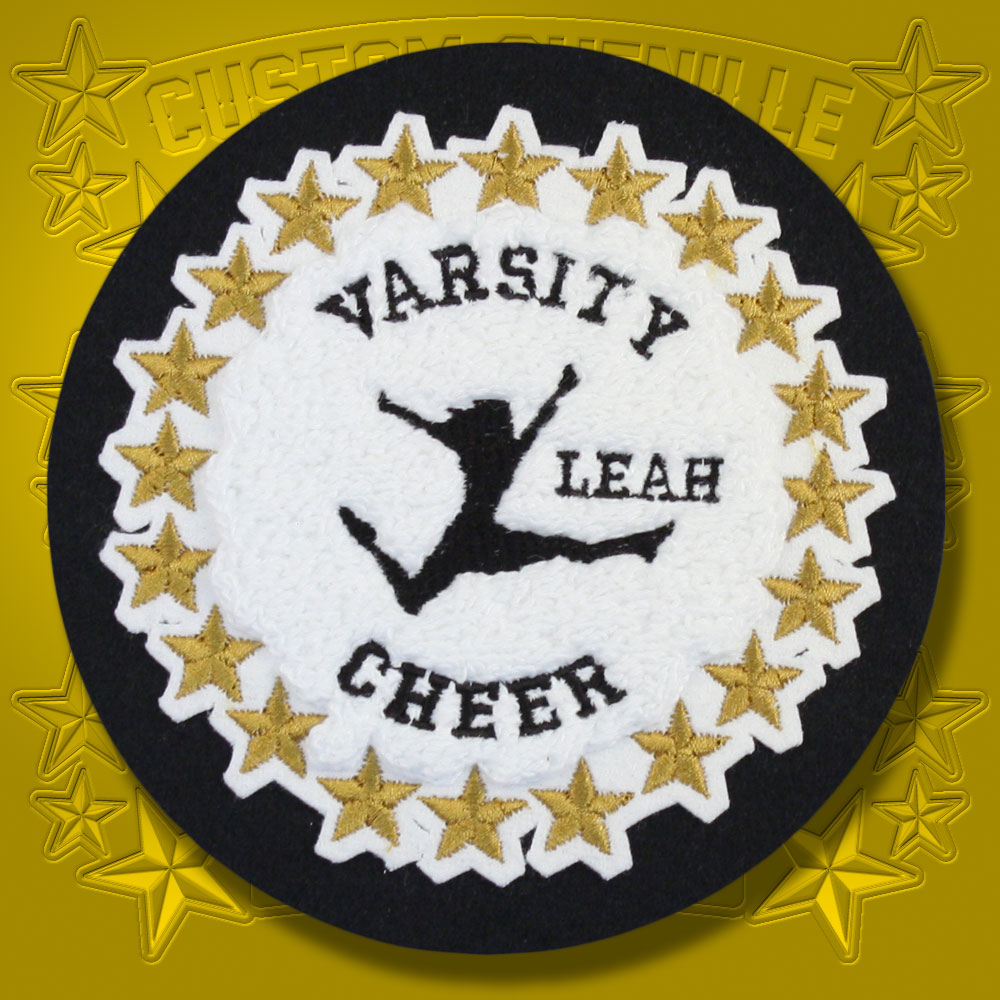 Star Outlined Chenille Cheerleading Patch for Varsity Letterman Jackets