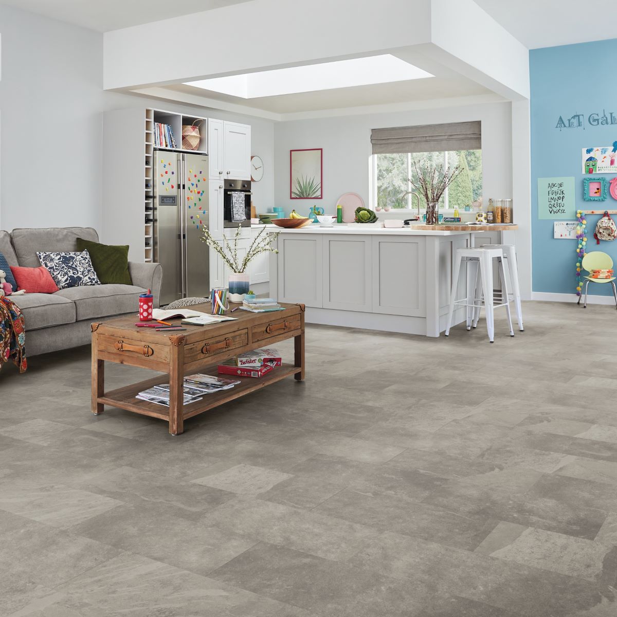 Karndean Knight Tile Grey Riven Slate Rigid Core