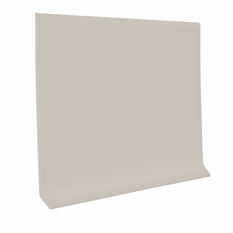 A Durable Tarkett Duracove Grey Haze 4-inch x 120 ft Wall Base.