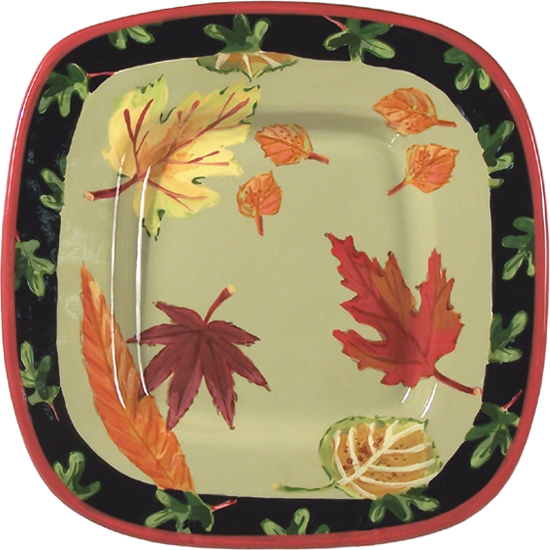 Droll Designs Fall Leaves Small Square Platter