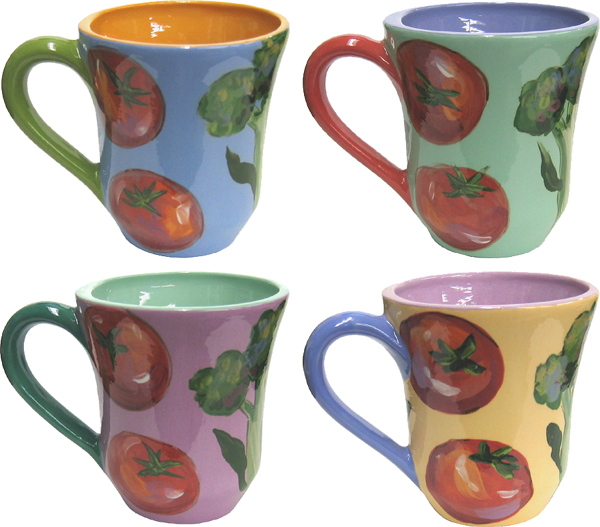 Farmer's Market Mug Set of 4 Droll Designs