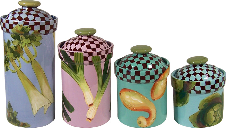 Garden Goodies Cansiter Set of 4 Droll Designs