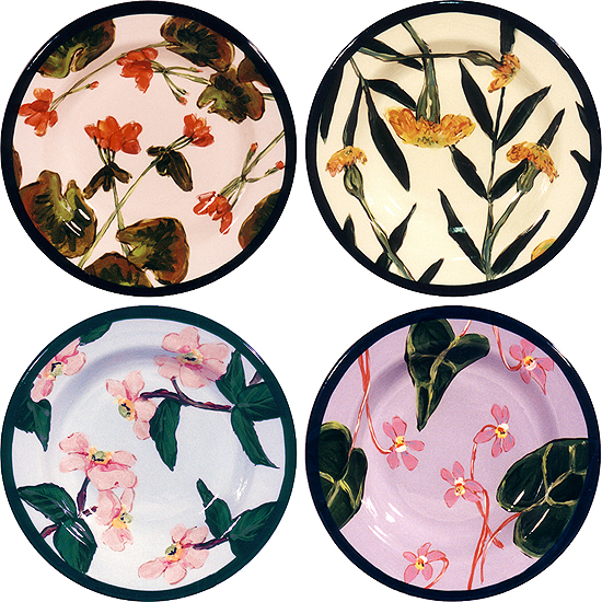 Geranium Clover Plate Set Droll Designs