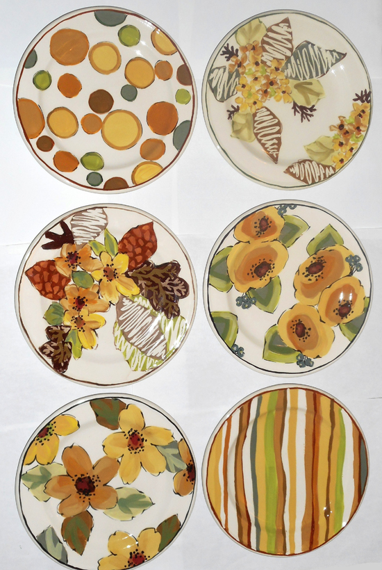 Gold Bouquet Salad Plate Set Droll Designs
