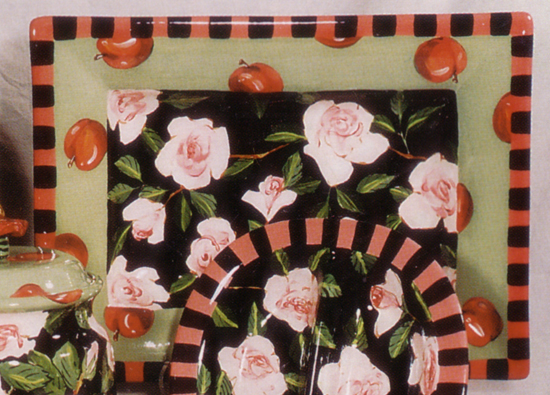 Plum/Rose Rectangular Platter Droll Designs