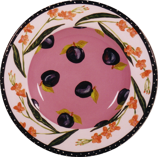 Plum Stock Flat Round Platter Droll Designs