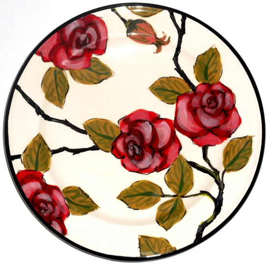 Red Rose Dinner Plate Droll Designs