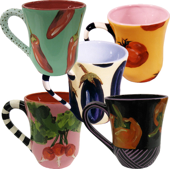 Droll Designs Vegetable Mugs