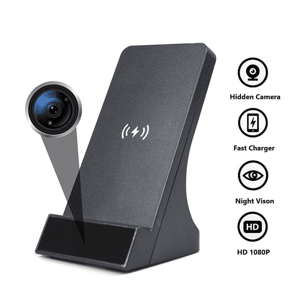 HD WiFi Night Vision Hidden Spy Camera Wireless Phone Charger Motion Activated Nanny Camera With Audio By kawtco