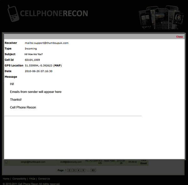 Cellphone Recon Spy Software Phone Tracker Text Message Reader