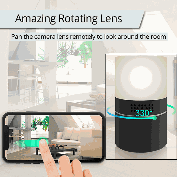 WiFi LED Lamp Hidden Spy Camera Desk Table IR Night Vision Motion ...