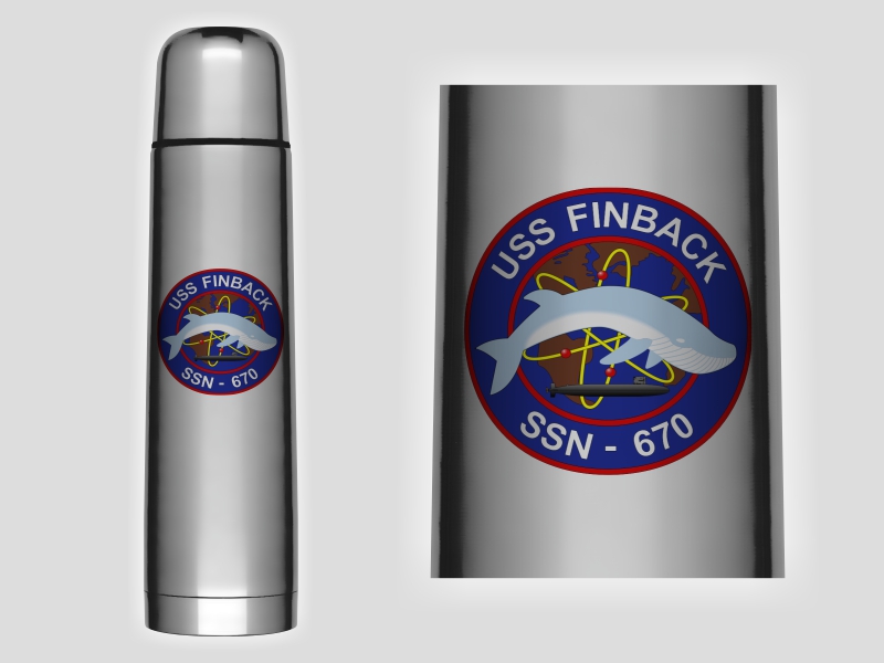 SSN-670 USS Finback Insignia Thermos