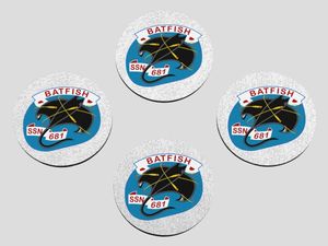 SSN-681 USS Batfish Insignia Coaster Set