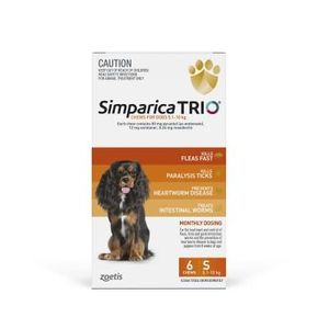 Simparica Trio Chews Small 6pk 5-10 Kg / 11-22lbs