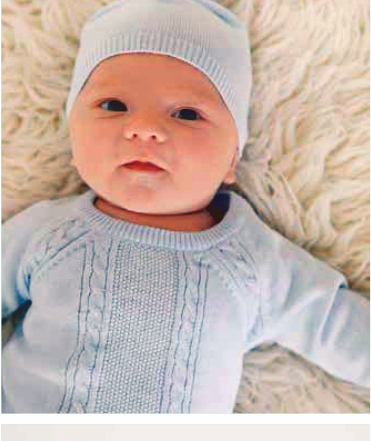 NEW Angel Dear Blue Soft Cotton Knit Baby Sweater Set with Cable ...