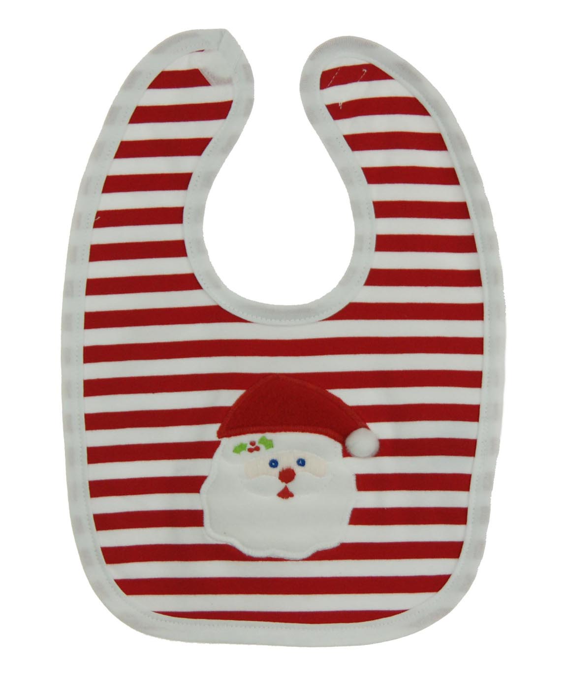 Bailey Boys red striped Santa bib,baby bib with Santa applique,red and ...