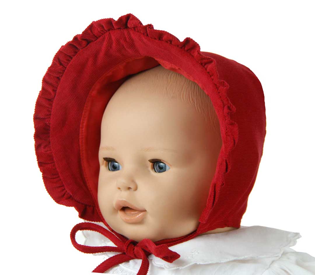 Bailey Boys baby bonnet,red baby bonnet,red toddler bonnet,red corduroy ...
