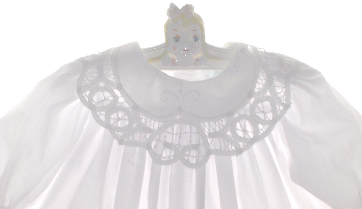 NEW Chabre White Batiste Dress with Battenberg Collar and Long Sleeves ...