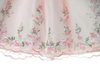 NEW Cinderella Pink Organdy Dress with Pink and Green Embroidered Flowers