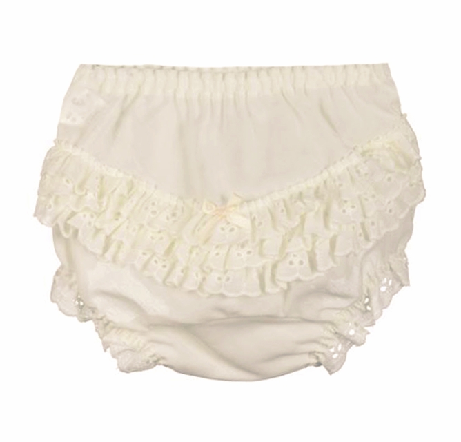 Baby Girl Ivory Frilly Knickers