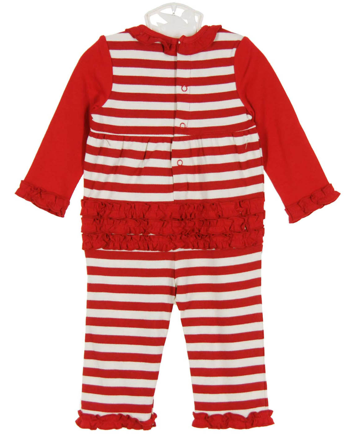 red striped ruffled sleeper for baby girls,baby girls Christmas sleeper ...