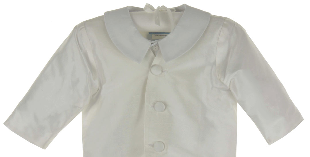 NEW Gordon and Company Pearl White Silk Eton Suit with Long Pants