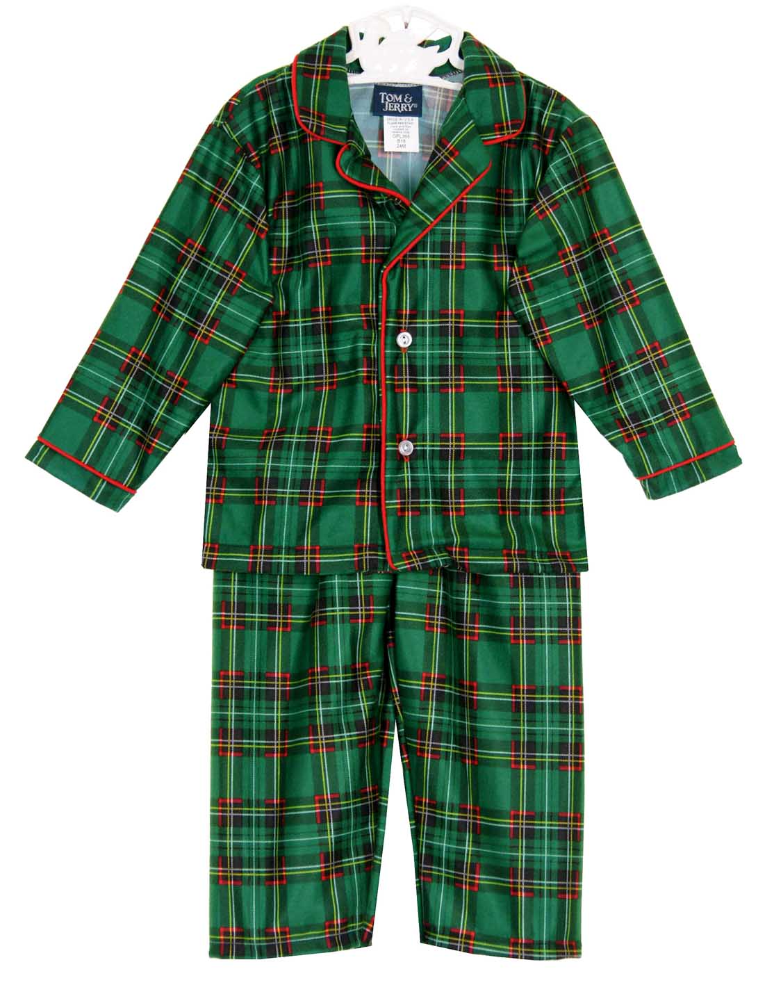 Green Plaid Pajamas for Babies, Toddlers, Little Boys, and Big Boys